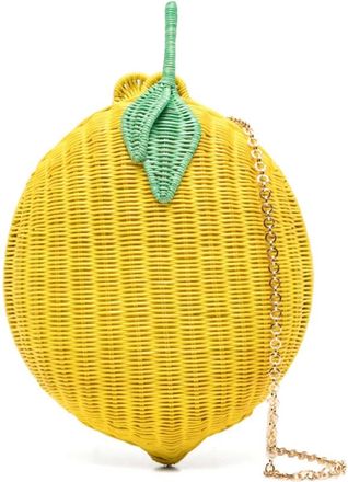 Serpui Serpui, Femme, Sacs, Jaune, Taille: ONE Size Leaf Woven Clutch Bag