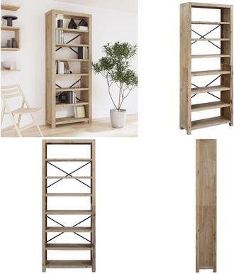 vidaXL Vidaxl - B&uuml;cherregal 7 B&ouml;den 80x30x200 cm Massivholz Akazie - Bucherregal - Holzm&ouml;bel - Akasienholzm&ouml;bel - B&uuml;cherst&auml;nder - Wohnzimmereinrichtung
