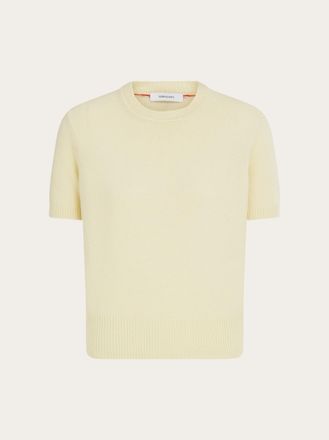 Ferragamo Damen T-Shirt aus Kaschmir Wei&szlig;