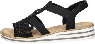 Rieker Femme, Chaussures, Noir, Taille: 40 EU Sandales plates