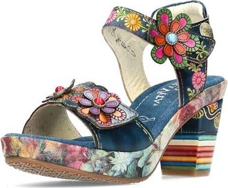 Laura Vita Sandales Mode Femme Nellao 05, Pointure:40 EU, La Couleur:Bleu