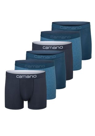 Camano Boxershorts CAMANO Boxershorts Unterhosen Herren elastischer Gummibund ohne, Herren, Gr. XXL, blau (blau mix), 95% Baumwolle, 5% Elasthan, Unterhosen,