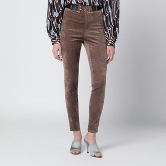 Gucci Brown stretch velvet leggings