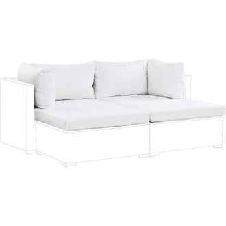 Beliani Jeu de Housses Complet en Tissu Blanc anti-UV avec Fermetures Eclair et Lavables en Machine pour Coussins de Salon de Jardin Beliani