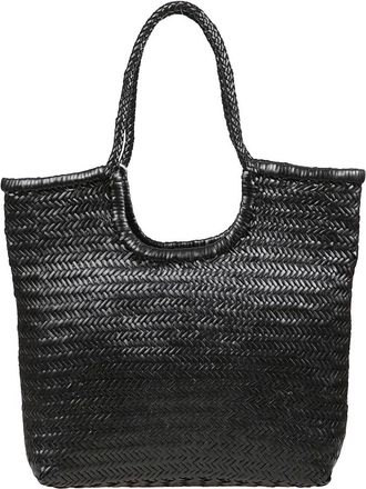 Dragon Diffusion Femme, Sacs, Noir, Taille: ONE Size Sac &agrave; bandouli&egrave;re en cuir tress&eacute;