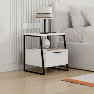 Decortie Decortie Pal Table de nuit moderne blanche multi-usages