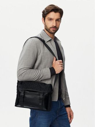 Tommy Hilfiger Umh&auml;ngetasche Th Nylon Jacquard Satchel AM0AM14404 Schwarz