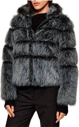 Patrizia Pepe Giubbotto Fluffy Corto - Femme - Vestes - Bleu - Taille: 44 FR