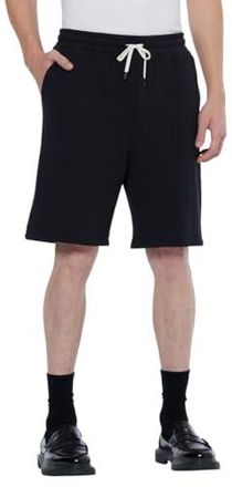 Scotch & Soda Mens Badge Logo Regular fit SweatShorts Casual Shorts, Black, M