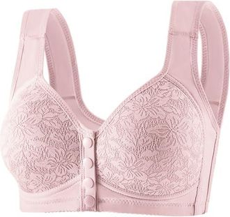 Generic Soutien-gorge pour femme avec fermeture avant rembourr&eacute;e et confortable, sans fil et en acier, grande taille, 2026, rose, 66