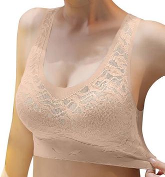 Generic Soutien-gorge 2026 pour femme - Grande taille - Accessoires de sport fronc&eacute;s sur le c&ocirc;t&eacute; - Am&eacute;lioration de la poitrine - Soutien-gorge sexy dans le do