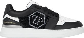 Philipp Plein Lo-Top Sneaker Crystal Hexagon - - Shoes - unisex - Schwarzk - 45 EU