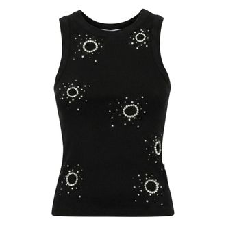 Des_Phemmes DES Phemmes, Femme, Tops, Noir, Taille: 44 FR Crystal Embellished Tank Top