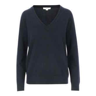 Vince Cashmere Weekend V-Neck Pullover - - Knitwear - Damen - Blau - L