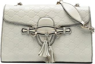 Gucci sac porté épaule Guccissima Emily médium (2016-2025) - Blanc