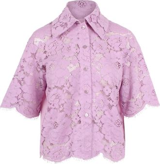 Patou Femme, Blouses et Chemises, Rose, Taille: 34 FR Chemise &agrave; broderies florales
