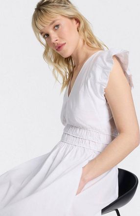 HUGO BOSS Minikleid Darico Premium Damenmode mit geraffter Taille, V-Ausschnitt