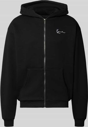 Karl Kani Sweatjacke mit Label-Stitching und K&auml;nguru-Tasche