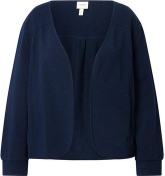 Ulla Popken Sweatjacke Sweatjacke V-Ausschnitt Langarm Biobaumwolle