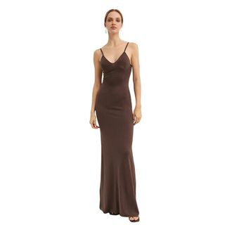 Aya Muse Femme, Robes, Brun, Taille: 40 FR Slip Maxi Dress