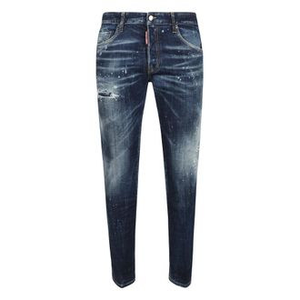 Dsquared2 Homme, Jeans, Bleu, Taille: M Jean en denim stretch avec &eacute;claboussures de peinture