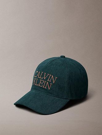 Calvin Klein Corduroy Logo Kordkappe - Navy Teal - Herren - Einheitsgr&ouml;&szlig;e