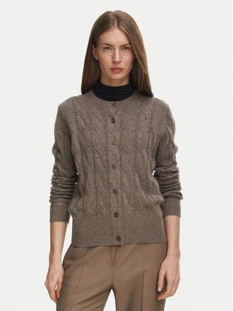 Tommy Hilfiger Strickjacke Soft WW0WW52191 Dunkelbeige Regular Fit