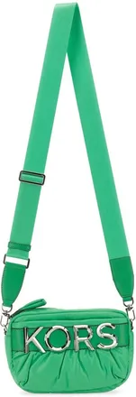 Michael Michael Kors Womens Camera Bag With Logo Green Recycled Polyester Shoulder