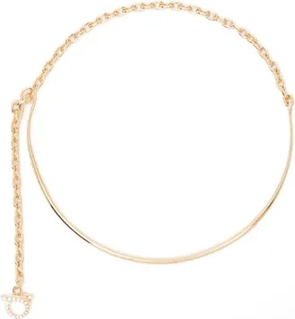 Ferragamo Femme, Accessoires, Jaune, Taille: ONE Size Collier avec Pendentif Gancini