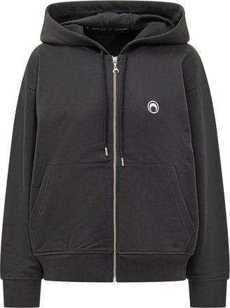 Marine Serre Homme, Sweatshirts et sweats &agrave; capuche, Noir, Taille: M Zip-throughs