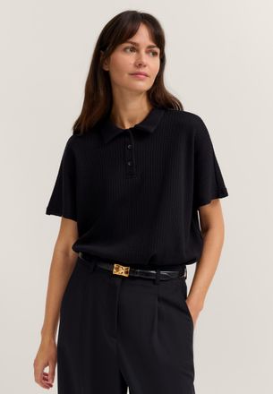 Bugatti Damen T-Shirt aus strukturierter Baumwollmischung