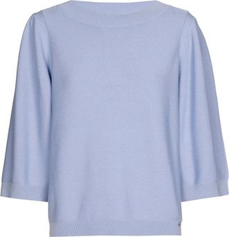 Marie M&eacute;ro Femme, Pulls, Bleu, Taille: 50 FR Pull &agrave; Manches Bouffantes et Col Rond