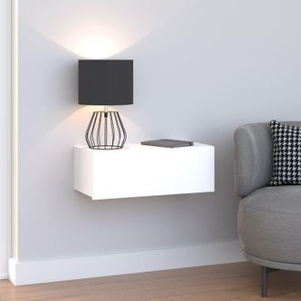 IDIMEX Hängender Nachttisch NANI mit Schublade in Weiß - Wandkonsole aus Spanplatte, hängendes Wandregal, Hängeschublade