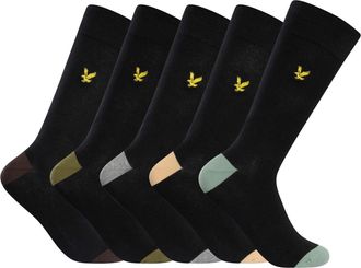 Lyle & Scott Herren 5Er-Pack Graham Premium-Socken, Black/Multi, One Size