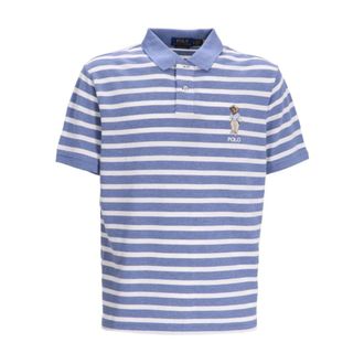 Polo Ralph Lauren Polohemd mit B&auml;renmotiv und Streifen - - Tops - Herren - Blau - 2XL