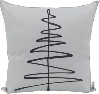 CB Home & Style Outdoor Garten Kissen Wasserabweisend 45 x 45 cm Weihnachten Winter (Tannenbaum gemalt)
