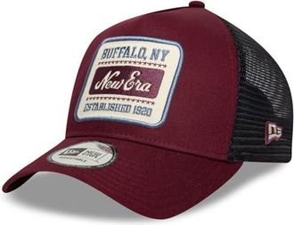 New Era Patch Trucker Casquette réglable avec logo NE Rouge foncé Taille unique