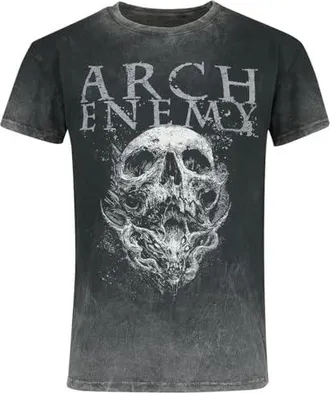 Arch Enemy Set The Flames Homme T-Shirt Manches Courtes Gris XXL 100% Coton Regular/Coupe Standard