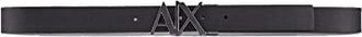 A|X Armani Exchange Homme Everyday LOGO Belt Ceinture Not Applicable, Noir (Black/Phantom - Black/Phantom 43120), 90 (Taille fabricant: 28)