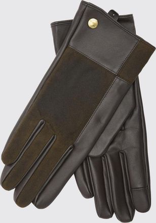 Barbour Glattlederhandschuhe mit Knopfverschluss und Logo