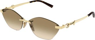 Gucci Cat-Eye Sonnenbrille - - Accessories - unisex - Gelb - 59 MM
