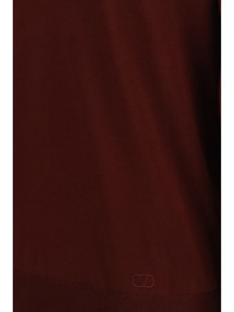 Valentino Mens Long-Sleeve Wool Polo Bordeaux Burgundy Merino Shirts T-shirts And Polos
