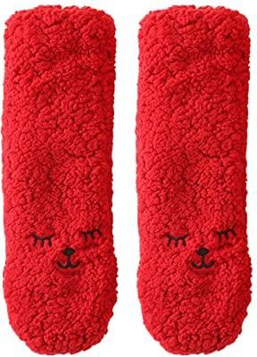 Generic Stalkings Chaussettes hautes chaudes en laine et velours épais pour femme, b, Taille unique