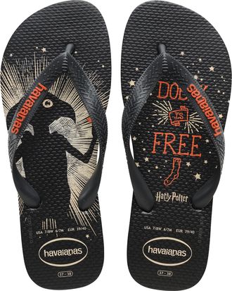 Havaianas Unisex Erwachsene Harry Potter Bequeme, langlebige und leichte Badelatschen, mit ikonischen Elementen auf der Sohle, New Graffit/Graffit Metalic