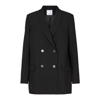 Co'Couture Femme, Vestes, Noir, Taille: 42 FR Blazer Noir Oversize avec Col Simple