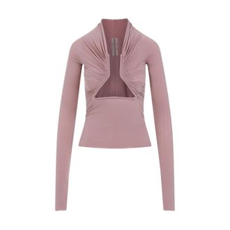 Rick Owens Prong Dusty Pink T-Shirt - - Tops - Damen - Rosa - M