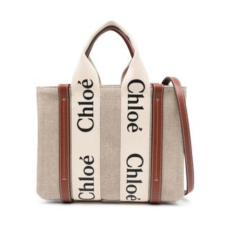 Chlo&eacute; Femme, Sacs, Blanc, Taille: ONE Size Small Woody Tote