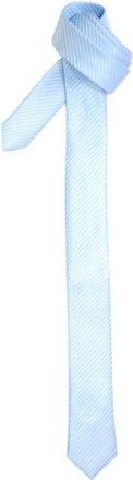 Retreez Cravate Fine Slim Textur&eacute; &Agrave; rayures Tiss&eacute;e en Microfibres de Bleu clair