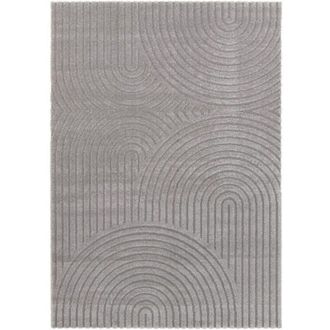 BOBOCHIC Tapis poils ras HERVE motif abstrait 120x170 Gris