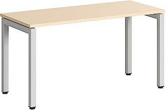 Steelcase Ottima Portico Homeoffice-Schreibtisch in fixer H&ouml;he, Melamin-Tischplatte in der Ausf&uuml;hrung Klare Eiche und Gestell in der Farbe Pearl Snow, einfache 